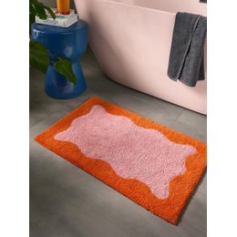 - Badteppich f&uuml;r Badezimmer - Badematte Cara Pink/Orange 50x80 cm