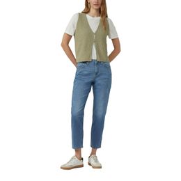 s.Oliver Damen Strickwesteoliv, Gr. 34, unifarben, Strick, Obermaterial: 76% Baumwolle, 24% Polyamid, Westen, mit 2-Knopf-Verschluss