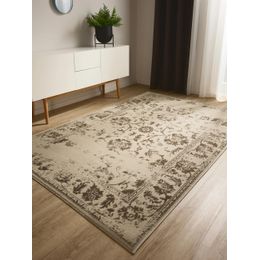 benuta Basic Teppich Suki Cream/Braun 60x120 cm - Vintage-Stil Teppich im Used-Look