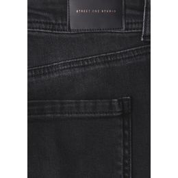 Damen Comfort-fit-Jeansschwarz washed, Gr. 33, STREET ONE STUDIO, unifarben, Jeans, 98% Baumwolle, 2% Elasthan, Jeans, 5-Pocket-Style