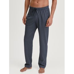 Calida Herren Pyjamahose "Remix Basic Sleep", Gr. XL, blau, Single Jersey, Obermaterial: 100% Baumwolle, Hosen, lockerer gerader Schnitt, Gummibund,