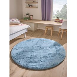 Lytte Waschbarer Kinderteppich Dave Hellblau &oslash; 120 cm - Waschbarer Teppich f&uuml;r Kinderzimmer