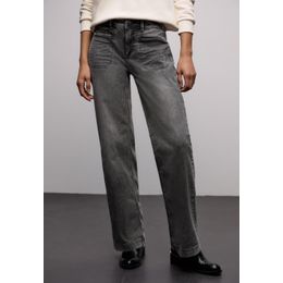 Street One Damen Comfort-fit-Jeansmid grau washed, Gr. 34, unifarben, Jeans, 63% Baumwolle, 25% Polyester, 10% Viskose, 2% Elasthan, Jeans, in grauer