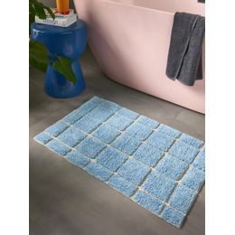 - Badteppich f&uuml;r Badezimmer - Badematte Noa Blau/Cream 50x80 cm