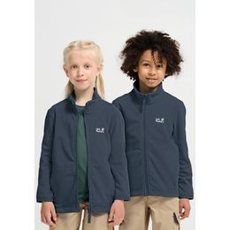 Fleecejacke Jack Wolfskin "TAUNUS 100 FZ K", Kinder, Gr. 116, blau (midnight sky), Fleece, Obermaterial: 100% Polyester. Futter: 100% Polyester, unifarben, Basic normal, Rundhals, Jacken Fleecejacke, winddicht, atmungsaktiv, &Uuml;bergangsjacke