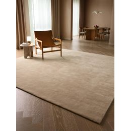benuta Finest Wollteppich Mono Beige 250x250 cm - Naturfaserteppich aus Wolle