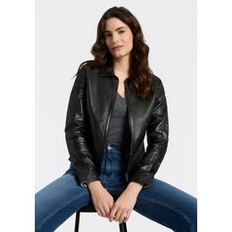 Mauritius Damen Lederjacke "MWKaroh", schwarz, Gr. XL, unifarben, Obermaterial: 100% Schafsleder. Futter: 90% Baumwolle, 10% Polyester. &Auml;rmelfutter: