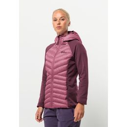 Jack Wolfskin Damen Hybridjacke "ROUTEBURN PRO HYBRID W"raisin, Gr. M, Obermaterial: 100% Polyester. Futter: 100% Polyester. F&uuml;llung: 100% Polyester,