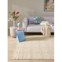 Kurzflor Teppich Cini Beige 160x230 cm - Moderner Kurzflor-Teppich f&uuml;r Wohnzimmer