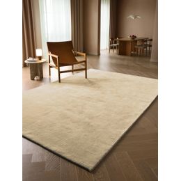 benuta Finest Wollteppich Mono Cream 140x200 cm - Naturfaserteppich aus Wolle