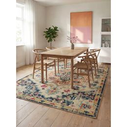 Kurzflor Teppich Casa Multicolor 140x200 cm - Bunter Teppich f&uuml;r Wohnzimmer