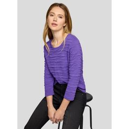 Rabe Damen 3/4-Arm-Shirt, lila, Gr. 38, Strukturmuster, Jersey, Obermaterial: 68% Viskose, 28% Polyester, 4% Elasthan, Shirts, mit Struktur Muster