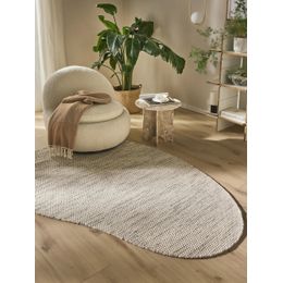Wollteppich Rocco Beige/Schwarz 140x200 cm - Naturfaserteppich aus Wolle