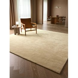 Wollteppich Mono Cream 250x250 cm - Naturfaserteppich aus Wolle