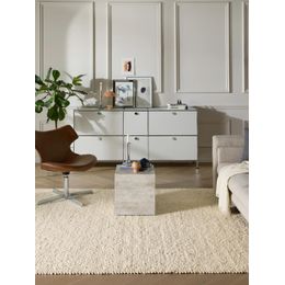 benuta Pure Wollteppich Patch Cream 120x170 cm - Naturfaserteppich aus Wolle