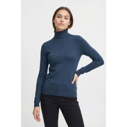 V&eacute;ro Moda VERO MODA Damen Rollkragenpullover "VMHAPPINESS LS ROLLNK PULLOVE GA BOO REP", blau, Gr. S, unifarben, Feinstrick, Obermaterial: 50% Viskose, 28%