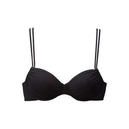 Buffalo Damen B&uuml;gel-Bikini-Top "Happy", schwarz, Gr. 38, unifarben, Microfaser, Polyamid, Bikini-Oberteile, seitlich zu raffen