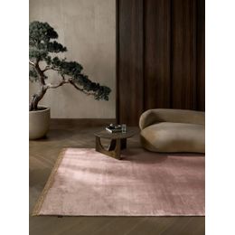 benuta Finest Viskoseteppich Rubin Rosa 140x200 cm - Moderner Kurzflor-Teppich f&uuml;r Wohnzimmer