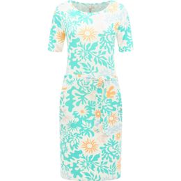 Ragwear Damen Sommerkleid "Taggiana Print YOUMODO"mint, Gr. XS, Material: 95% Viskose, 5% Elasthan, Kleider, Damen Midikleid mit Taillenband und