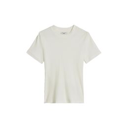 Marc O'Polo Damen T-Shirt "aus elastischem Bio-Baumwolle-Mix", wei&szlig;, Basic, Gr. L, MARC O'POLO DENIM, unifarben, Obermaterial: 96% Baumwolle, 4% Elasthan, Shirts