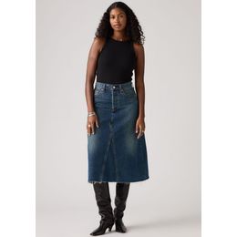 Levi's LEVI'S Damen Jeansrock "HR A LINE DECON SKIRT"hinged heart, Gr. 27, Denim/Jeans, Obermaterial: 100% Baumwolle, R&ouml;cke, in trendy Midi-L&auml;nge mit