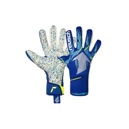 Reusch Damen Torwarthandschuhe "Fastgrip Fusion", blau, Gr. 9,5, 58% Latex, 32% Polyester, 5% Lederimitat, 3% Polyamid, Handschuhe, f&uuml;r zuverl&auml;ssigen