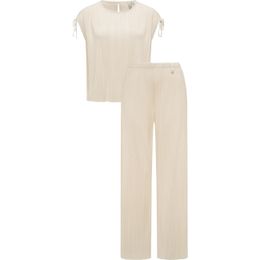 Ragwear Damen Blusenshirt "Verllen Set YOUMODO", beige, Basic, Gr. XS, Material: 65% Polyester, 35% Viskose, Shirts, Set aus langer Hose und T-Shirt