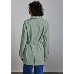 Street One Damen Trenchcoat, gr&uuml;n, Gr. 44, unifarben, Web, Obermaterial: 69% Baumwolle, 31% Polyester. Futter: 100% Polyester, M&auml;ntel, mit Bindeg&uuml;rtel