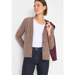 Cecil Damen Cardigan, braun, Gr. XXL, unifarben, Web, 53% Baumwolle, 23% Polyacryl, 18% Polyester, 5% Nylon, 1% Elasthan, Strickjacken, mit