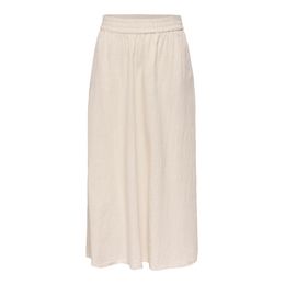 Only Damen Maxirock "ONLTIZANA LONG SKIRT WVN NOOS", beige, Gr. XL, unifarben, Web, Obermaterial: 100% Baumwolle, R&ouml;cke
