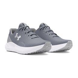 Under Armour Herren Laufschuh "UA Charged Surge 4", Gr. 41steel, mod gray, wei&szlig;, Synthetik, Textil, Schuhe, Gute D&auml;mpfung
