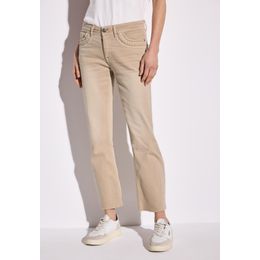 Street One Damen Slim-fit-Jeans, beige, Gr. 36, unifarben, Jeans, 98% Baumwolle, 2% Elasthan, Jeans, 5-Pocket-Style