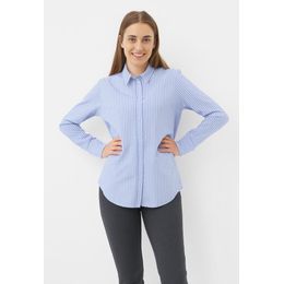 Only Damen Hemdbluse "ONLBERIT LIFE L/S SHIRT WVN", blau, Gr. XS, gestreift, Web, Obermaterial: 100% Viskose, Blusen