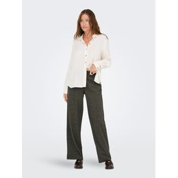 Only Damen Schlupfhose "ONLDELL MW WIDE PULL-UP PANT TLR NOOS", wei&szlig;, Gr. 36, meliert, Web, Obermaterial: 63% Polyester, 33% Viskose, 4% Elasthan,