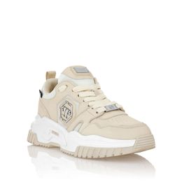 Philipp Plein Damen Sneaker "Hexagon", Gr. 4506, beige, Schuhe