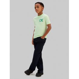 M&auml;dchen T-Shirt, gr&uuml;n, Gr. 14, Calvin Klein Jeans, unifarben, Single Jersey, Obermaterial: 100% Baumwolle, Shirts, Regular fit f&uuml;r Kinder