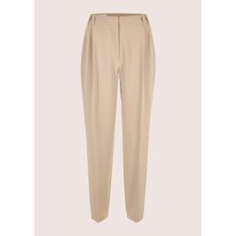 Madeleine Mode MADELEINE Damen Bundfaltenhose "Chinohose Bundfaltenhose mit Stretch-Komfort", beige, Modern, Gr. 44, Obermaterial: 78% Polyester PES. 17% Viskose