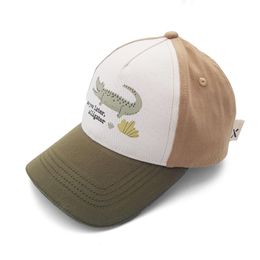 MaxiMo Jungen Baseball Capwollwei&szlig;, tee, Gr. 49, Canvas, Baumwolle, Caps, Motiv Krokodil, Basecap, 5-Panel, Klettverschluss, Jungen