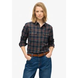 Superdry Damen Karobluse "LUMBERJACK CHECK FLANNEL SHIRT", gelb, Gr. S, kariert, Flanell, Obermaterial: 100% Baumwolle, Blusen
