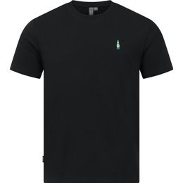 Ragwear Herren T-Shirt "Samms C Gots YOUMODO", schwarz, Basic, Gr. 4XL, Material: 100% Baumwolle, Shirts, Kurz&auml;rmliges Shirt mit Flaschen-Stickerei