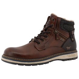 Mustang Shoes Herren Winterboots "Mariko", Gr. 43cognac, Lederimitat, Textil, used, Basic, Schuhe, Workerboots, Schn&uuml;rboots mit TEX-Ausstattung
