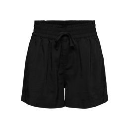Only Damen Shorts "ONLARIS LIFE PULL UP SHORTS WVN CC"schwarz, Gr. XS, unifarben, Web, Obermaterial: 93% Viskose, 7% Polyester, Hosen, mit