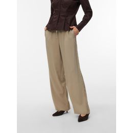 V&eacute;ro Moda VERO MODA Damen Schlupfhose "VMKATIE LOOSE PANT WVN NOOS", beige, Gr. L, unifarben, Web, Obermaterial: 90% Viskose, 10% Polyester, Hosen, Materialmix
