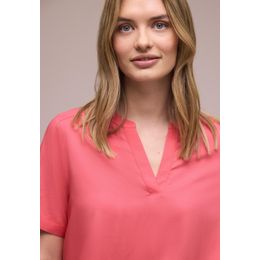 Street One Damen Kurzarmblusestriking coral, Gr. 40, unifarben, Stoff, 100% Viskose, Blusen, aus softer Viskose