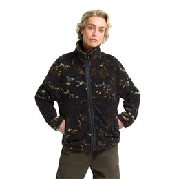 Jack Wolfskin Damen Fleecejacke, braun, Gr. XS, bedruckt, Fleece, Obermaterial: 100% Polyester. Futter: 100% Polyester, Jacken, winddicht,