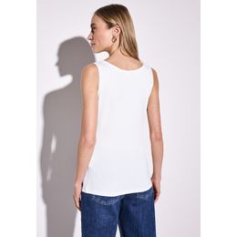 Street One Damen Tanktop "Style Anni", wei&szlig;, Gr. 46, unifarben, Jersey, Obermaterial: 48% Baumwolle, 48% Modal, 4% Elasthan, Tops, Sommer-Top mit