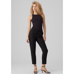 V&eacute;ro Moda VERO MODA Damen Schlupfhose "VMJESMILO MW ANKLE PANTS WVN NOOS", schwarz, Gr. XS, unifarben, Web, Obermaterial: 55% Viskose, 45% Leinen, Hosen, mit