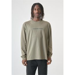 Langarmshirt Cleptomanicx "Mysto Typo", Herren, Gr. XL, grau, 100% Baumwolle, bedruckt, normal, Rundhals, Shirts Langarmshirt, im schlichten Design