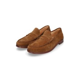 Henry Stevens Herren Loafer "Riley M PL", Gr. 45, braun, Kalbsvelours, Schuhe
