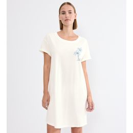 Triumph Damen Nachthemd "Nightdresses NDK X", Gr. 36silk wei&szlig;, Jersey, Obermaterial: 100% Baumwolle, Kleider, weich, atmungsaktiv, gerippter